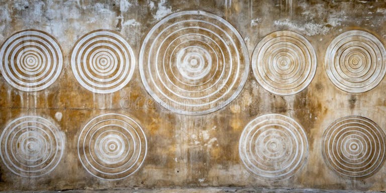 Aged Wall Decor Concentric Circles in Weathered Texture. Generative AI ...