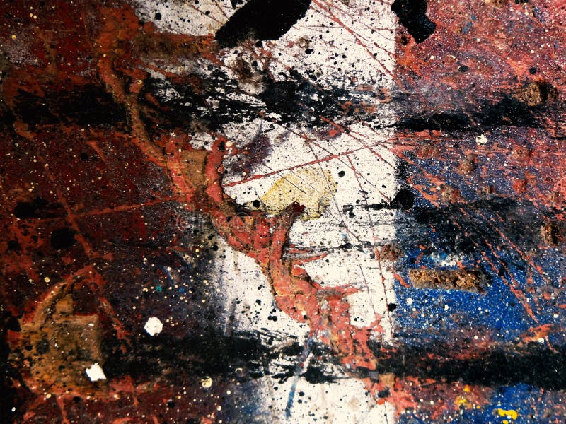 Paint Splattered Old Wall Background with Random Patterns Stock Photo ...