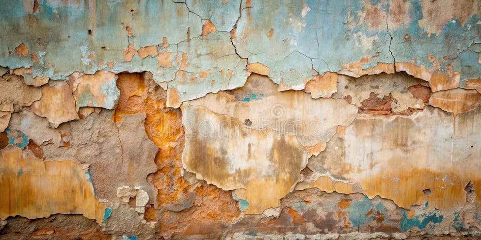 Aged Wall Texture a Weathered Surface with Flaking Paint and Exposed ...