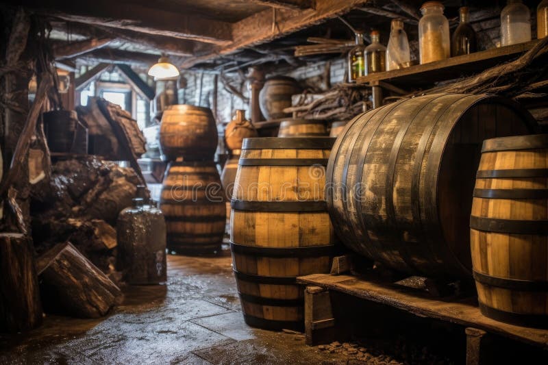 Aged Whiskey Barrels with a Glimpse of the Distillation Process in the ...