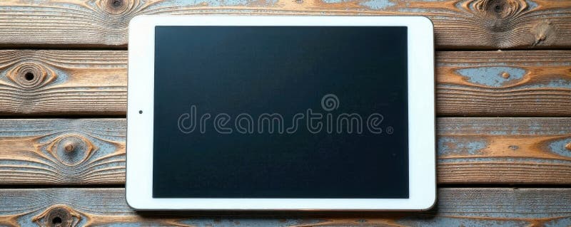 Aged White Tablet, Weathered Wood Grain Background, Hardware, Tablet Pc ...