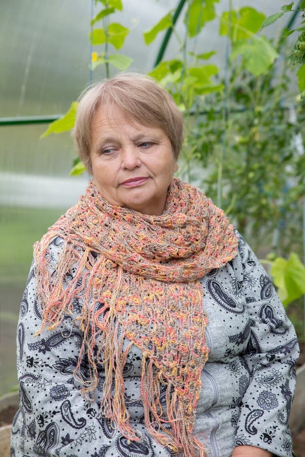 Aged Woman Wearing Shawl Outdoors Stock Image - Image of adult ...