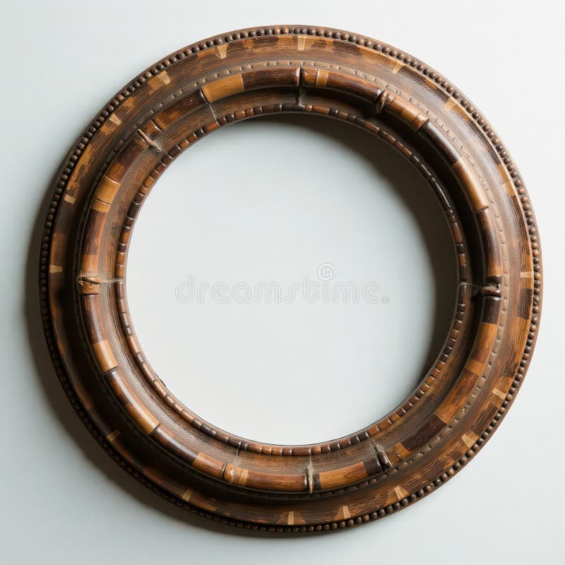 Aged Wood Round Picture Frames, Textured Surfaces , Chic, Old Stock ...