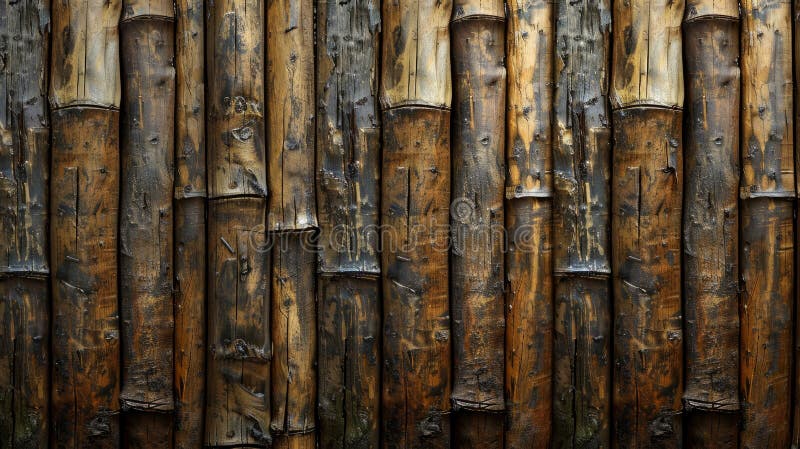 Aged Wooden Bamboo Fence Background in Natural Rustic Setting Stock ...