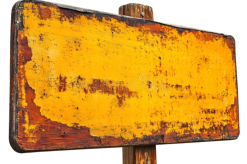 Rusty Yellow Wooden Sign stock photo. Image of information - 385957160