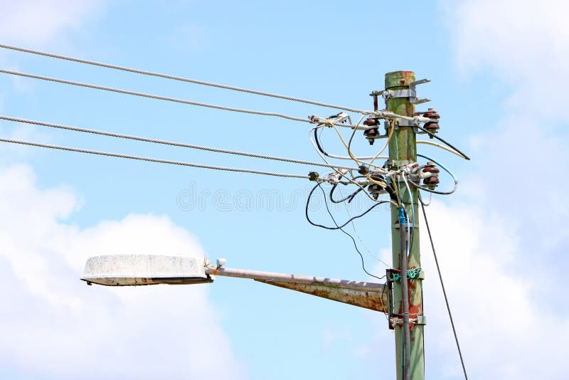 Ageing Electrical Post and Street Light Stock Image - Image of metal ...