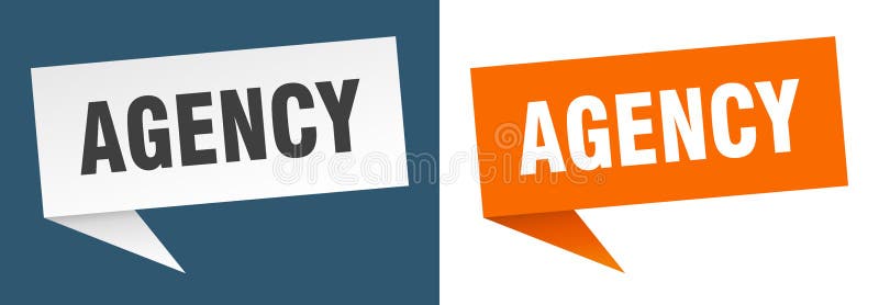 Agency Banner. Agency Speech Bubble Label Set Stock Vector ...