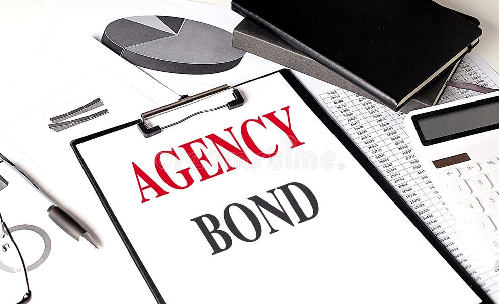 AGENCY BOND Text on Clipboard on Chart with Notebook and Calculator ...