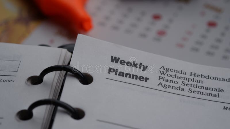 Agenda Book of Weekly Planner Editorial Photo - Image of planner, desk ...