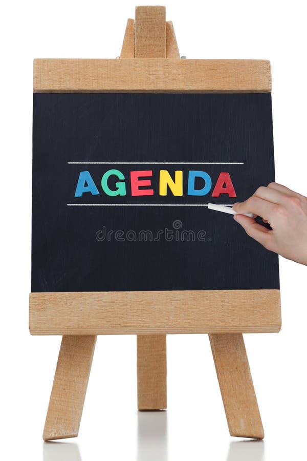 Agenda Escrita Em Letras Coloridas Imagem de Stock - Imagem de ...