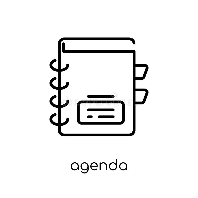 Agenda Icon. Trendy Modern Flat Linear Vector Agenda Icon on White ...