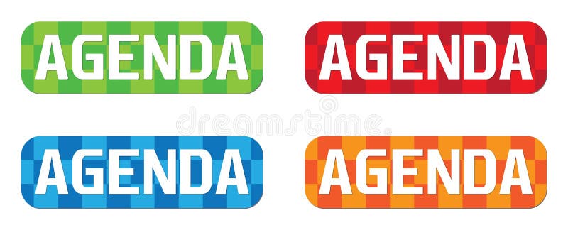 AGENDA Text, on Rectangle, Zig Zag Pattern Stamp Sign. Stock ...
