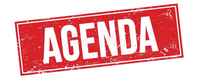 AGENDA Text on Red Grungy Rectangle Stamp Stock Illustration ...