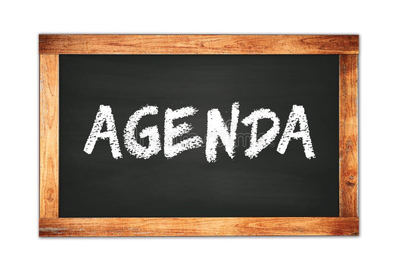 AGENDA Text Written on Wooden Frame School Blackboard Stock Image ...
