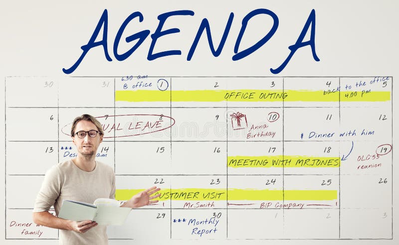 Agenda Timetable Calendar Schedule Graphic Concept Stock Photo - Image ...