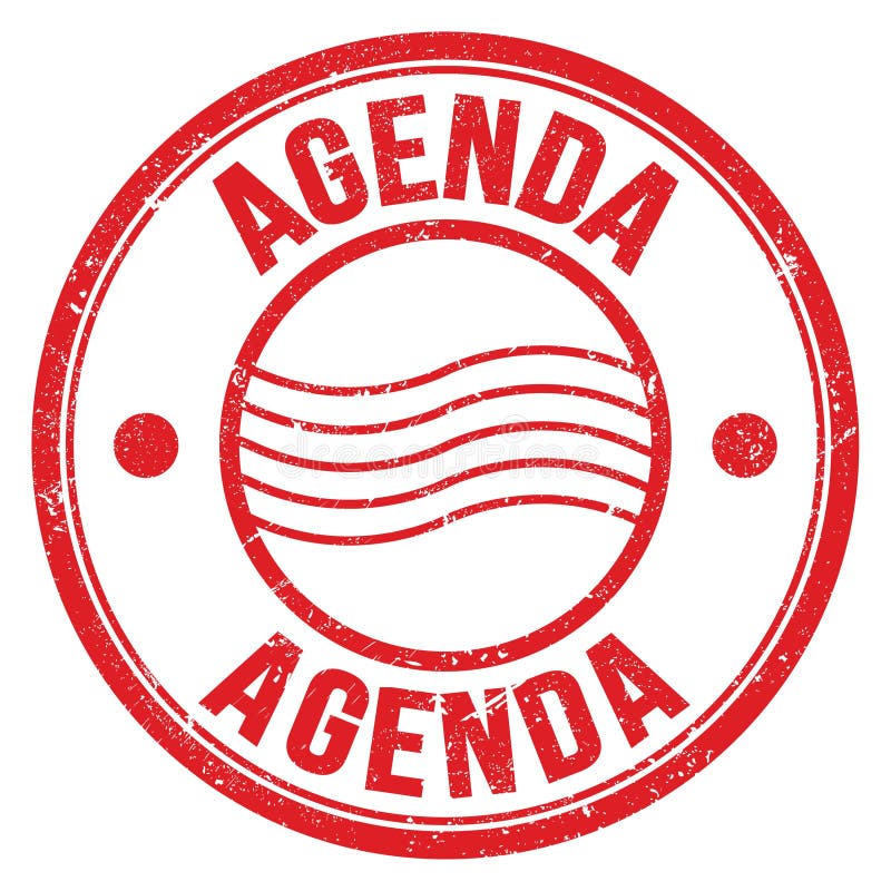 AGENDA Text Written on Red Round Postal Stamp Sign Stock Illustration ...