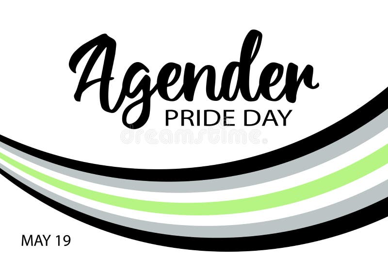 Agender Pride Day On May 19 Vector Banner With Agender Ribbon Flag