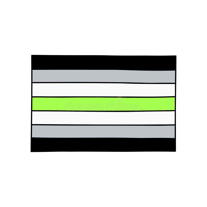 Agender Pride Flag Doodle Icon, Vector Color Line Illustration Stock ...