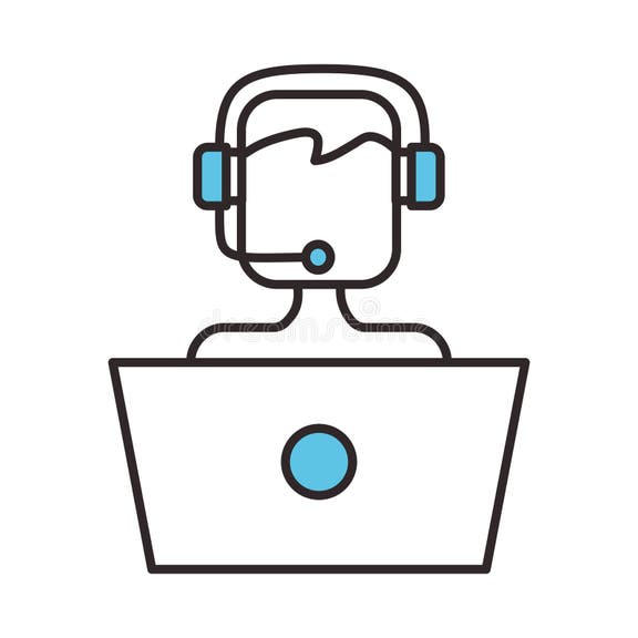 Agent with headset stock illustration. Illustration of design - 230869774