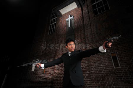 Agent/ Killer Pointing Guns Towards Target Stock Image - Image of ...