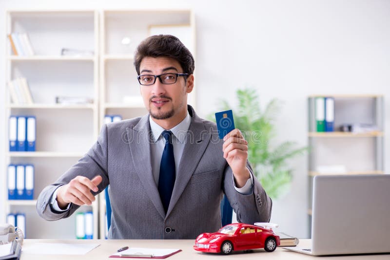 The Agent Offering Car Motor Insurance Stock Image - Image of collision ...