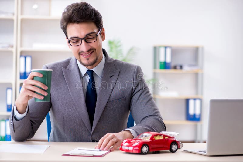 The Agent Offering Car Motor Insurance Stock Image - Image of auto ...