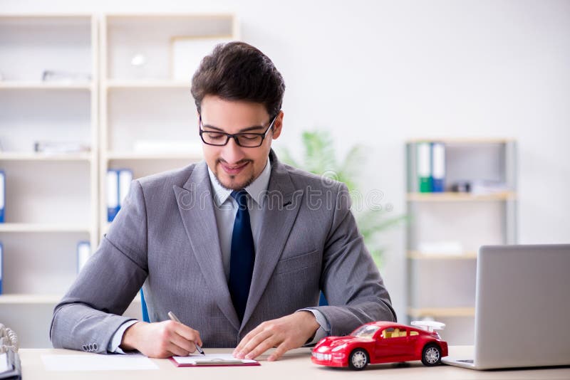 The Agent Offering Car Motor Insurance Stock Image - Image of policy ...