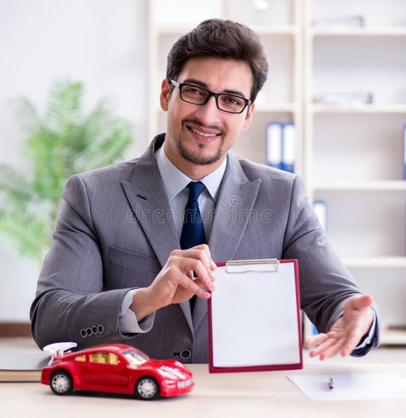 The Agent Offering Car Motor Insurance Stock Image - Image of auto ...