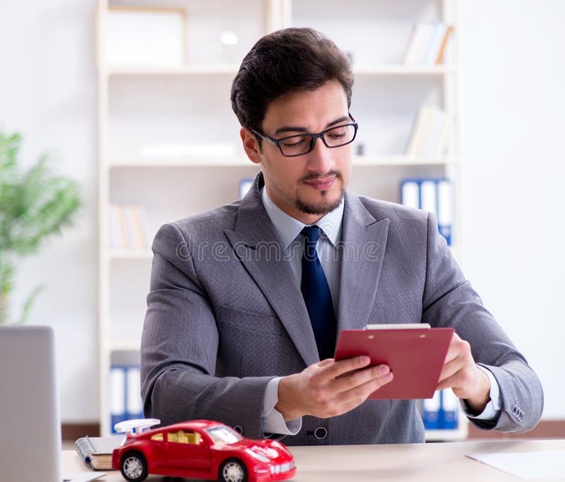 Agent Offering Car Motor Insurance Stock Image - Image of property ...