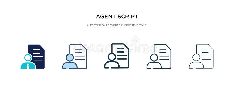 Agent Script Icon in Different Style Vector Illustration. Two Colored ...