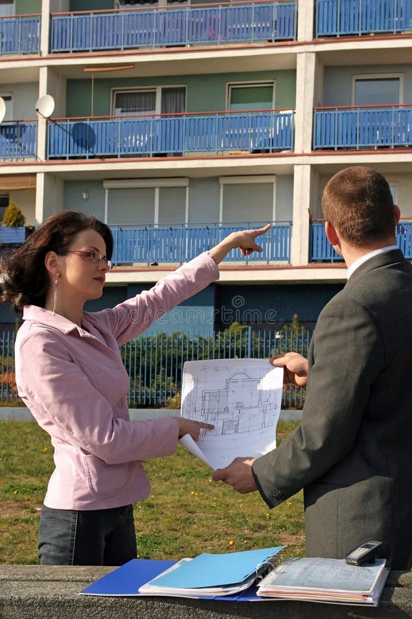 Agent Showing Flat Location Stock Image - Image of design, meeting: 1689401