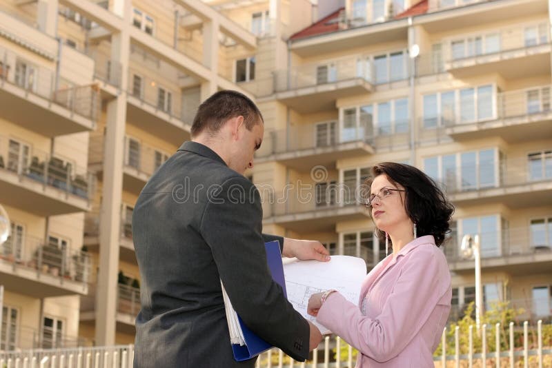 Agent Showing Flat Location Stock Image - Image of design, meeting: 1689401