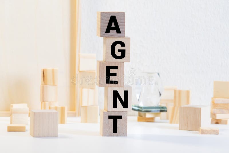 Agent Word Made Building Blocks Light Background Stock Photos - Free ...