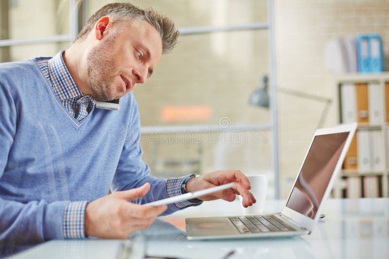 Agent at work stock image. Image of talking, office, networking - 52832207