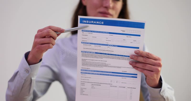 Agent Working with Insurance Claim Form Stock Video - Video of working ...