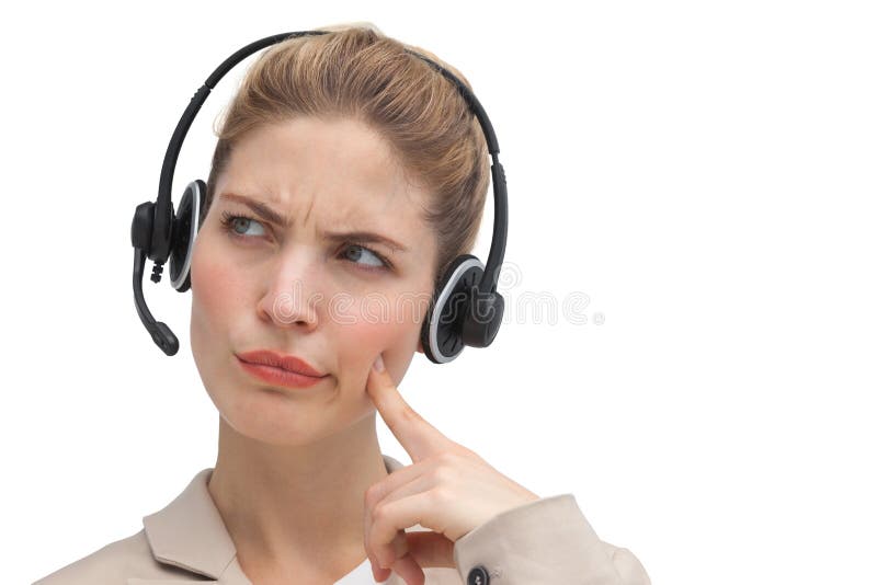 Agente Confuso Do Centro De Atendimento Foto de Stock - Imagem de ...