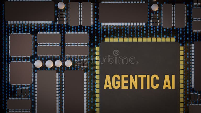 The Agentic Ai for Technology or it Concept 3d Rendering Stock ...