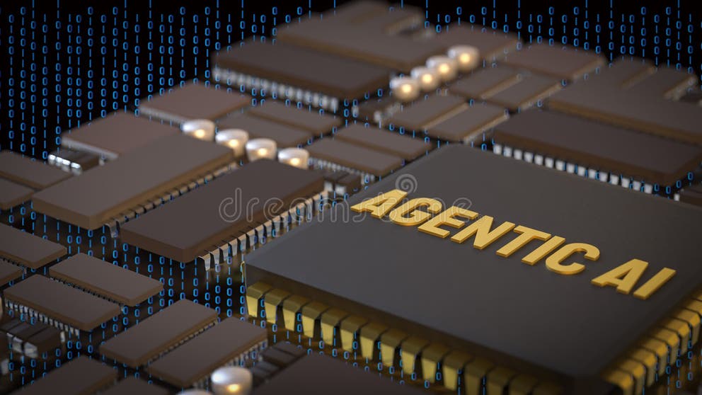 The Agentic Ai for Technology or it Concept 3d Rendering Stock ...