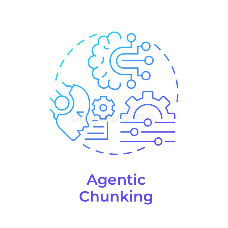 Agentic Chunking Blue Gradient Concept Icon Stock Vector - Illustration ...