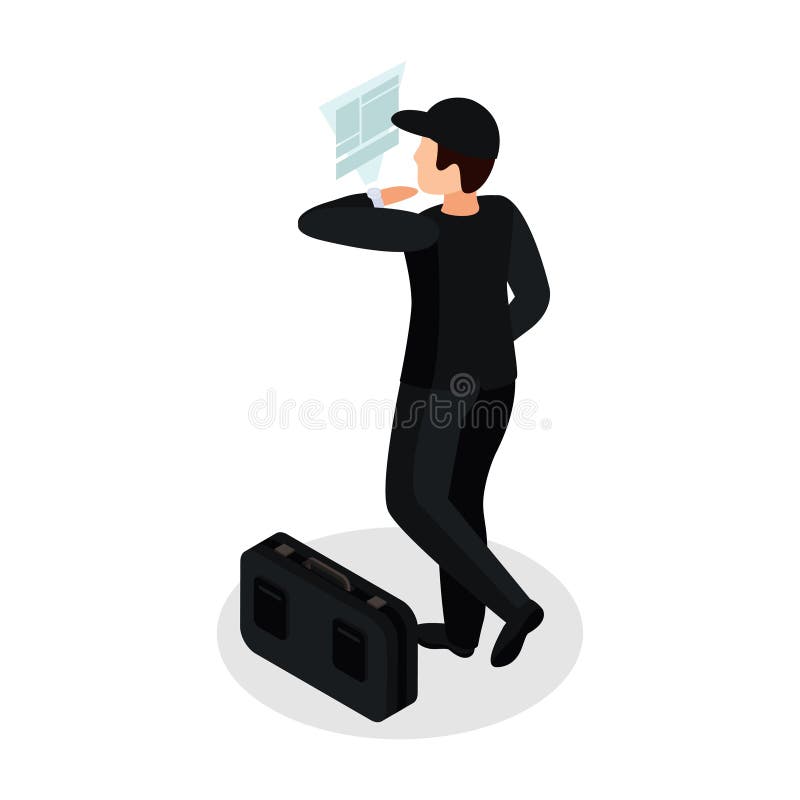 Agents Smart Watch Composition Stock Vector - Illustration of human ...