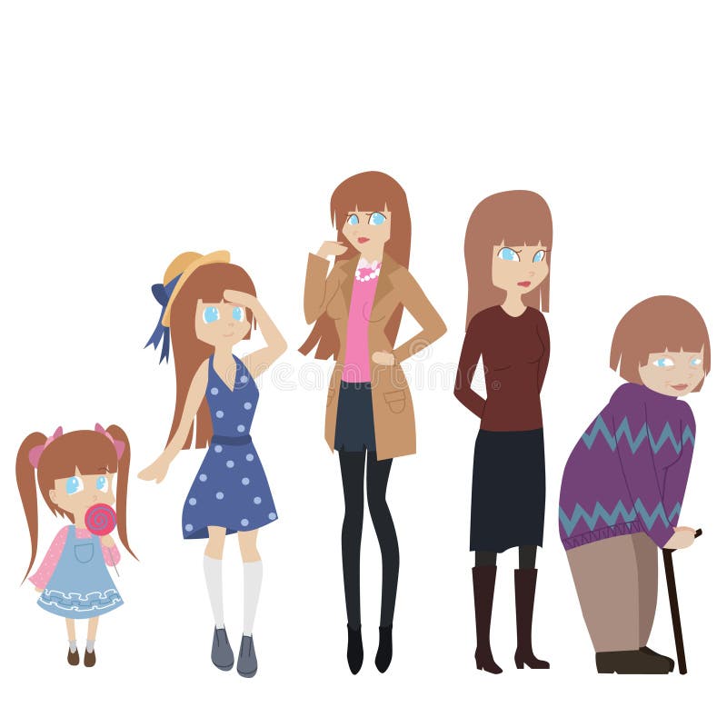Ages stock vector. Illustration of group, cartoon, girl - 29336528