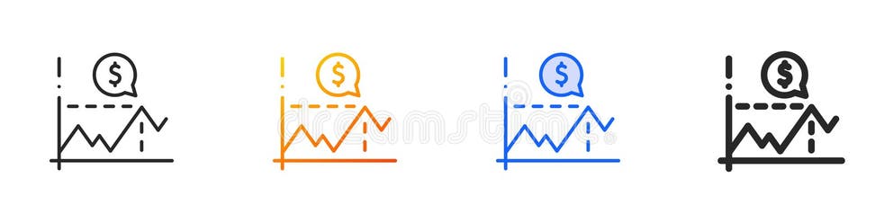 Aggregate Demand Icon.Thin Linear, Gradient, Blue Stroke and Bold Style Design Isolated on White ...