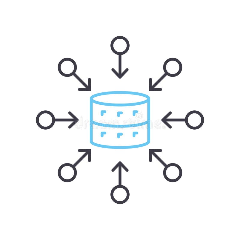 Aggregate Line Icon, Outline Symbol, Vector Illustration, Concept Sign ...