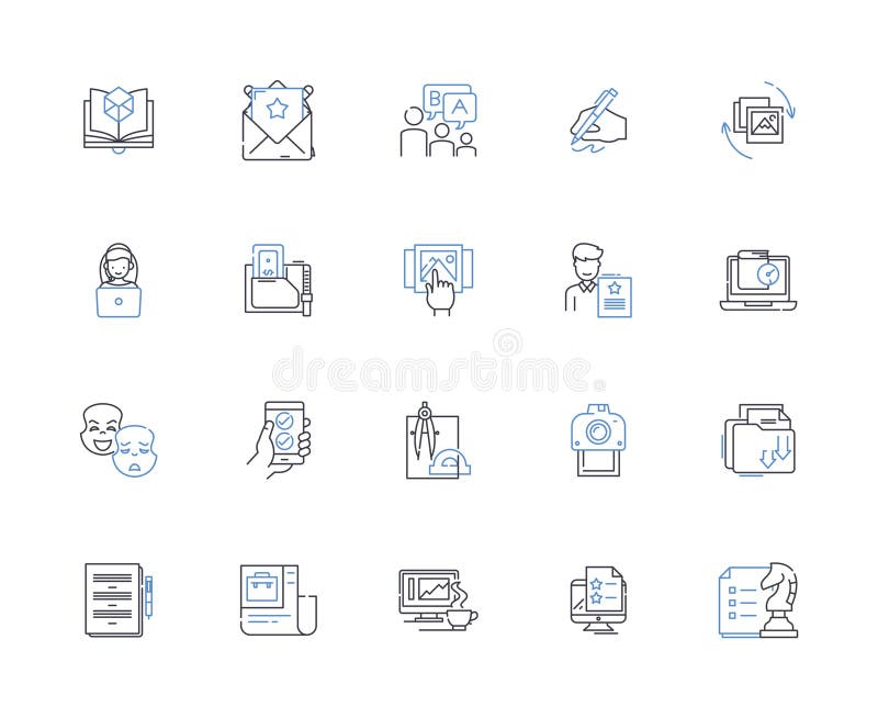 Aggregate Line Icons Collection. Confluence, Collection, Assemblage ...