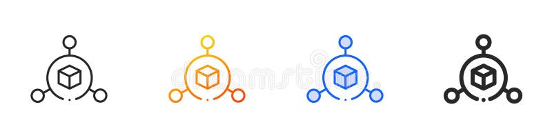 Aggregate Supply Icon.Thin Linear, Gradient, Blue Stroke and Bold Style ...