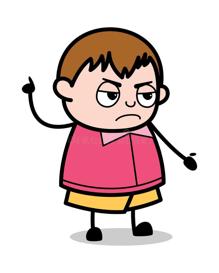 Aggression in Behavior - Teenager Cartoon Fat Boy Vector Illustration ...