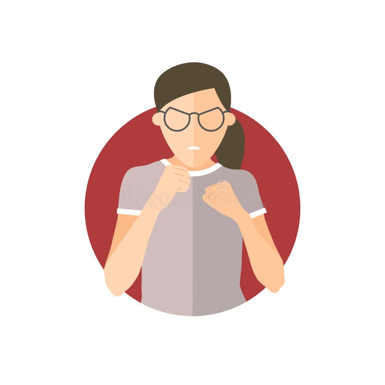 Aggression Expression, Girl Attack, Fight. Flat Vector Icon Stock ...