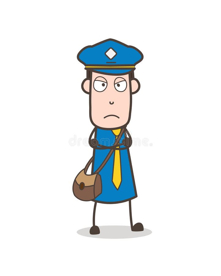 Upset Mailman Character Face Expression Stock Illustration ...