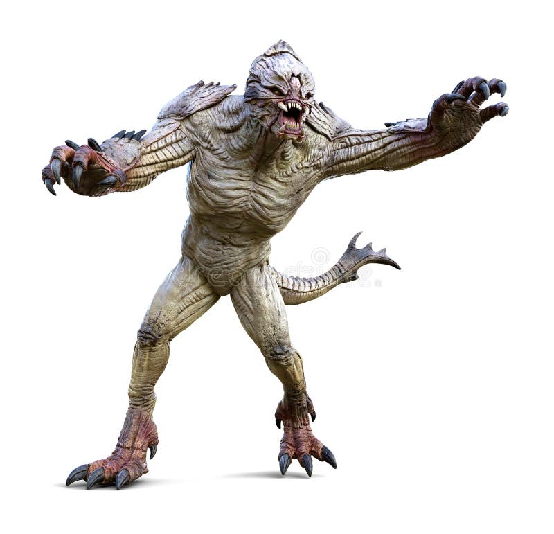 Aggressive Alien Attacking stock illustration. Illustration of horror ...