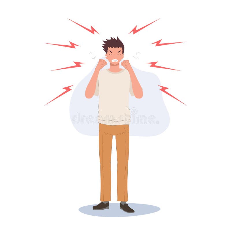 Aggressive Anger. Furious Very Angry Person Stock Vector - Illustration ...